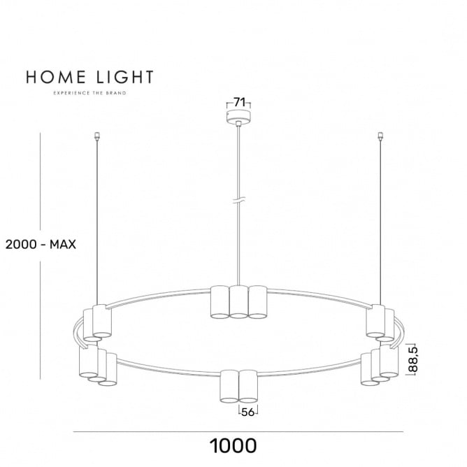TALIA 92 LUSTER 15*GU10 ZLATO/CRNA