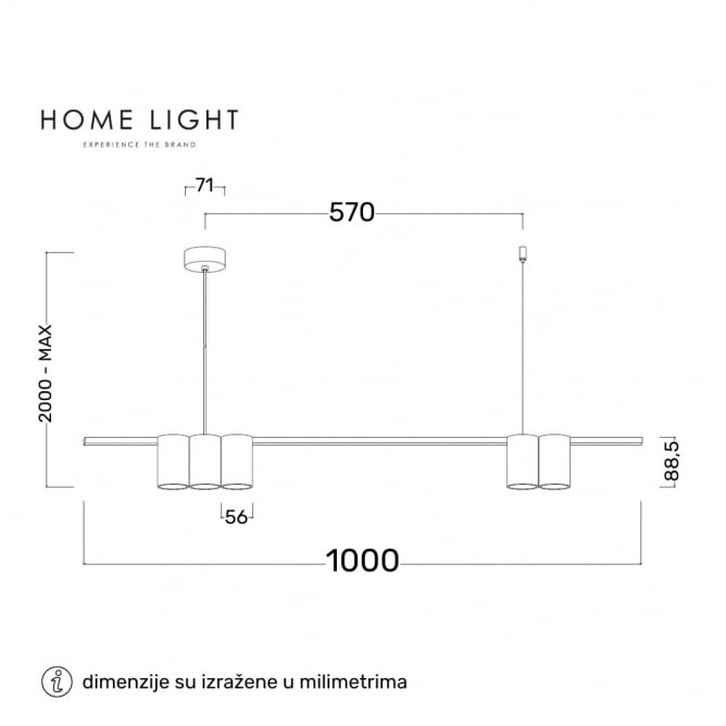 TALIA 90 LUSTER 5*GU10 ZLATO/CRNA