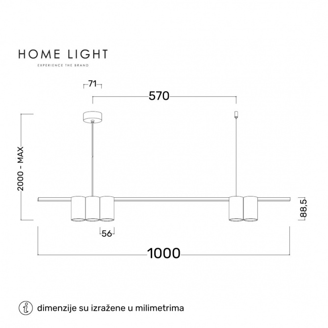 TALIA 90 LUSTER 5*GU10 CRNA