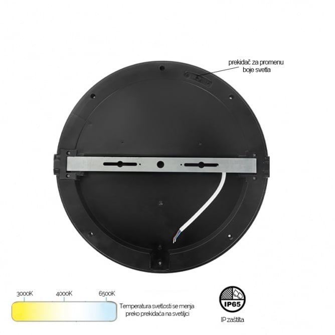 LED PLAFONJERA MONA-300-30W 3000/4000/6500K IP65 CRNA