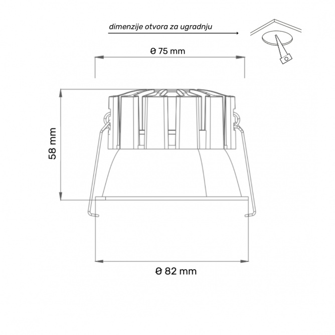 DAWN LED SVETILJKA XG-12 8W CCT CRNA DIM