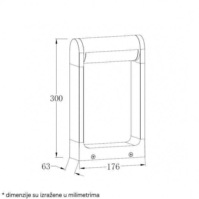 DAWN LED SVETILJKA 0230-300 STUBNA 12W 3000K IP65 SIVA