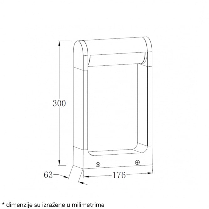 DAWN LED SVETILJKA 0230-300 STUBNA 12W 3000K IP65 CORTEN