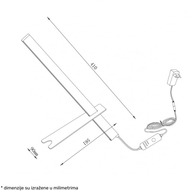 SOLEA 27 STONA LAMPA 6W 3000K CRNA/DRVO DIM