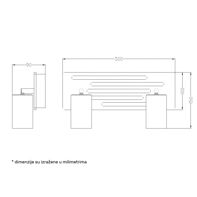 TALIA 66 SPOT SVETILJKA 2*GU10 CRNA/DRVO