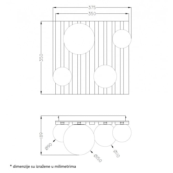 TALIA 62 PLAFONSKA SVETILJKA 4*G9 DRVO
