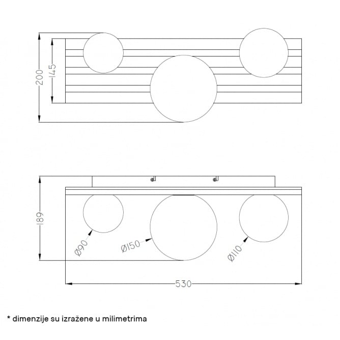 TALIA 61 PLAFONSKA SVETILJKA 3*G9 DRVO