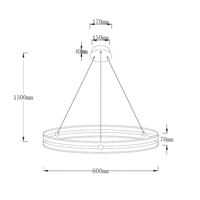 SOLEA 14 LUSTER 48W 3000/4000/6000K CRNA