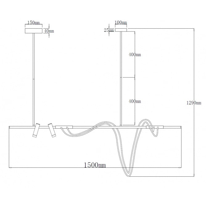SOLEA 7 LUSTER 50W 3000K CRNA
