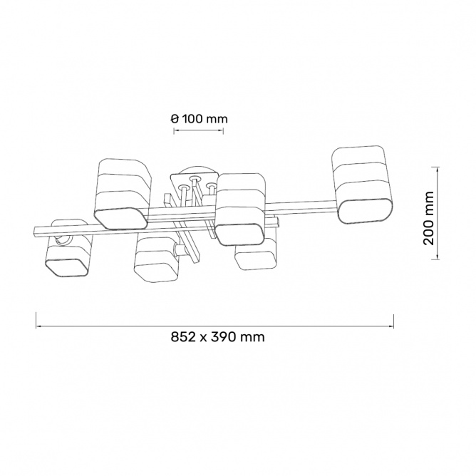 TALIA 58 LUSTER 6*E14 CRNA/HROM