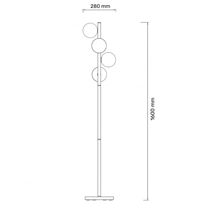 TALIA 27 PODNA LAMPA 4*G9 CRNA/BAKAR