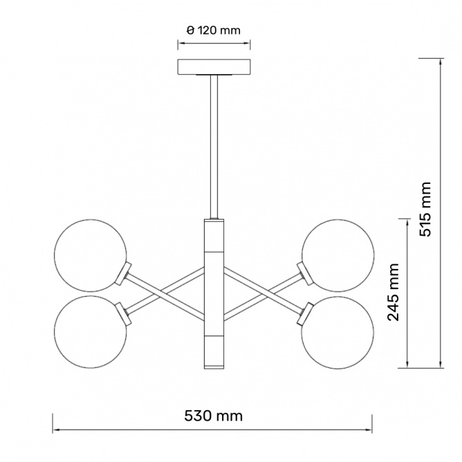 TALIA 7 LUSTER 6*G9 CRNA/BAKAR