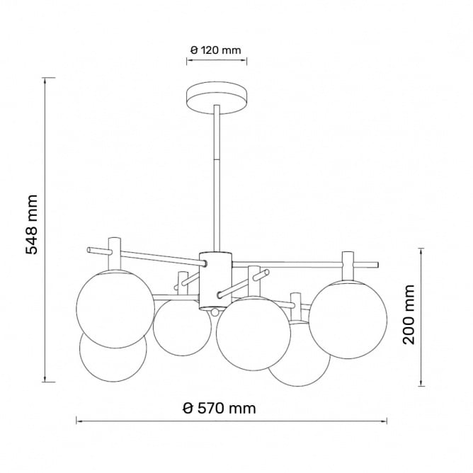 TALIA 4 LUSTER 6*G9 CRNA/BAKAR