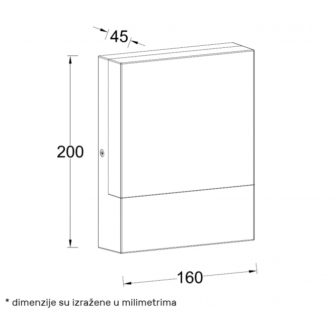 LED SVETILJKA A0301 ZIDNA 10W 4000K IP65 CRNA