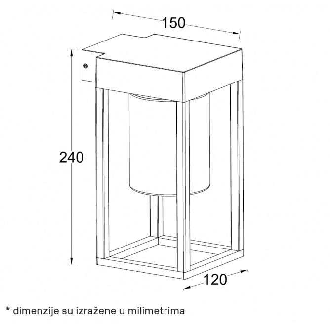 SVETILJKA A3703 ZIDNA 1*E27 IP54 ANTRACIT