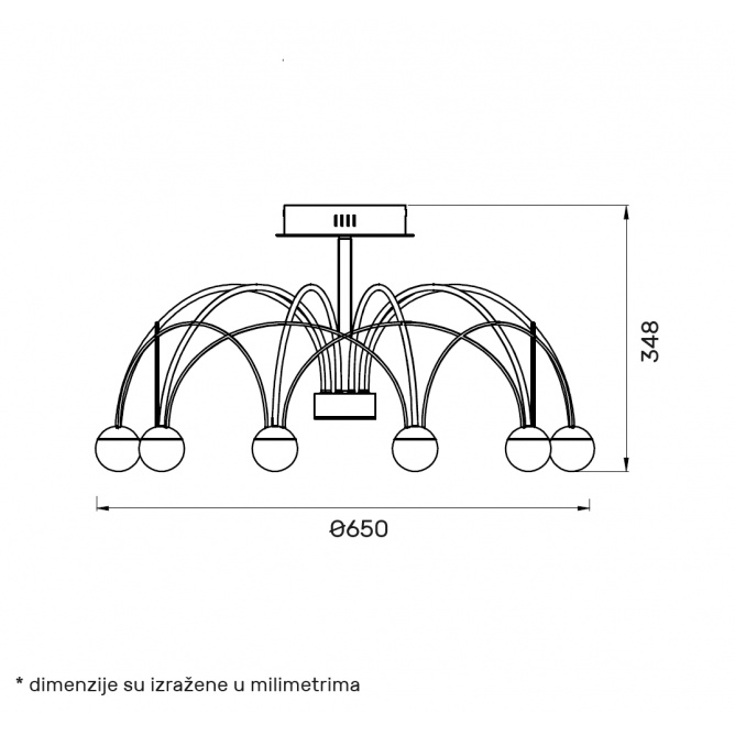 LUNA 320 PLAFONSKA SVETILJKA 37W 3000K CRNA