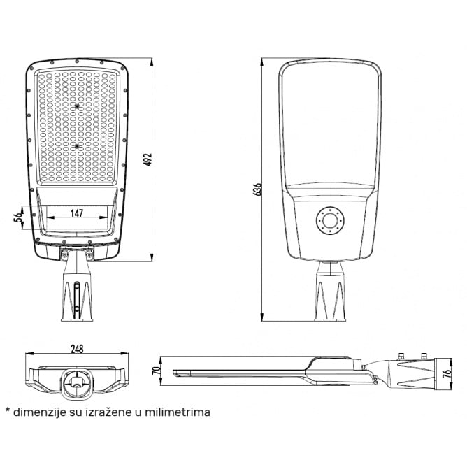LED ULICNA SVETILJKA RX-H 150W 4000K