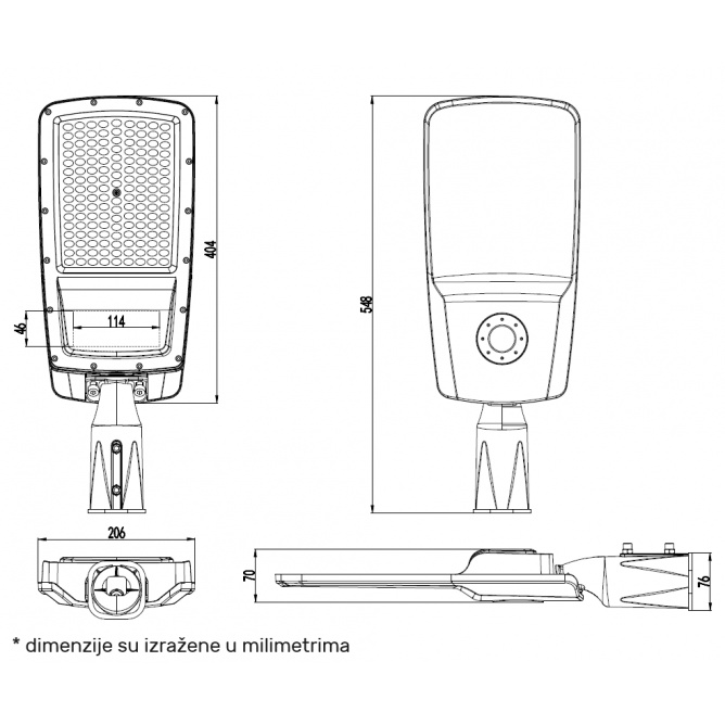 LED ULICNA SVETILJKA RX-H 100W 4000K