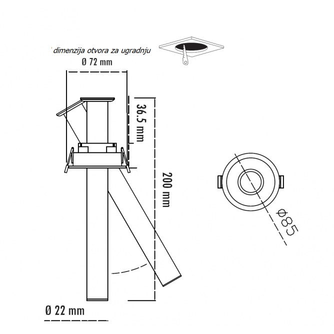 LED SVETILJKA LM6004-21 3W 3000K CRNA