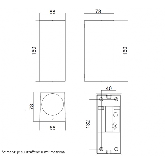 SVETILJKA W10412 ZIDNA 2*GU10 IP65 TAMNO SIVA