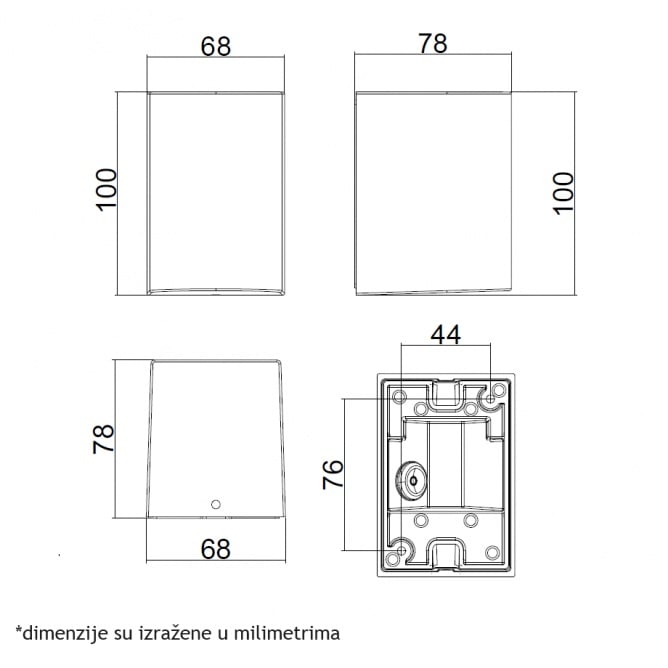 SVETILJKA W10411 ZIDNA 1*GU10 IP65 BELA