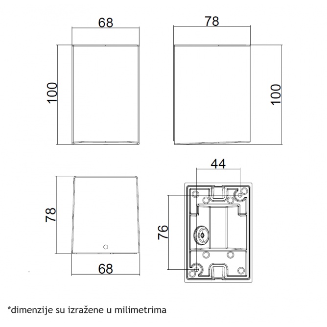 SVETILJKA W10411 ZIDNA 1*GU10 IP65 CRNA
