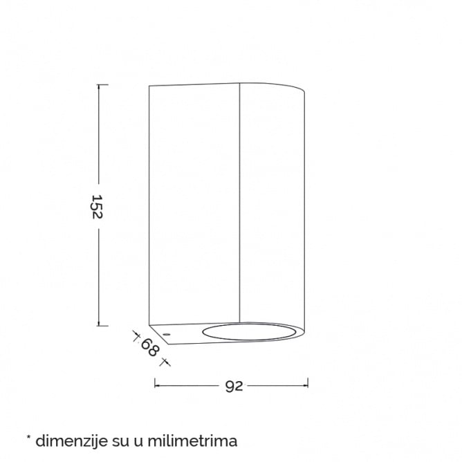 SVETILJKA W10402 ZIDNA 2*GU10 IP65 TAMNO SIVA