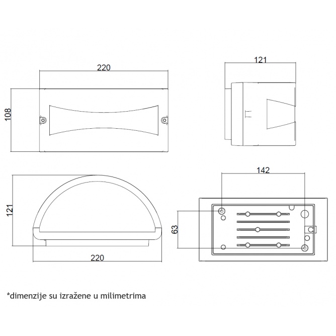 SVETILJKA W11552 ZIDNA 1*E27 IP54 ANTRACIT