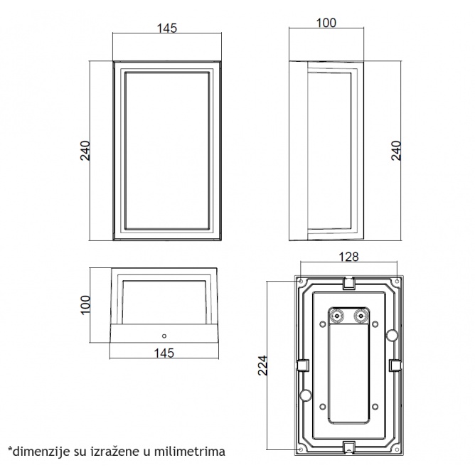 LED SVETILJKA W13301 12W 4000K IP54 ANTRACIT