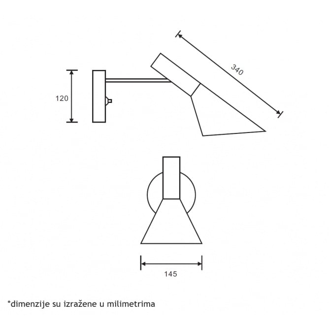 LUNA 297 ZIDNA LAMPA 1*E27