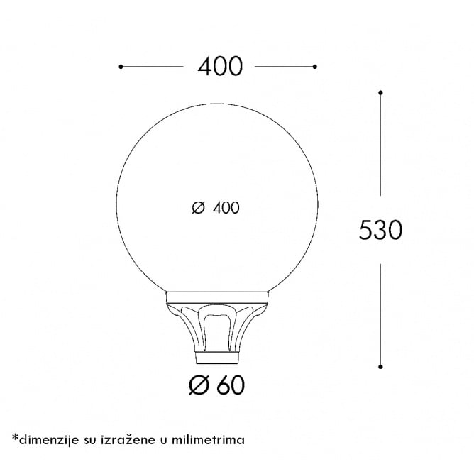 LED ULICNA SVETILJKA GLOBE 400 50W CRNA