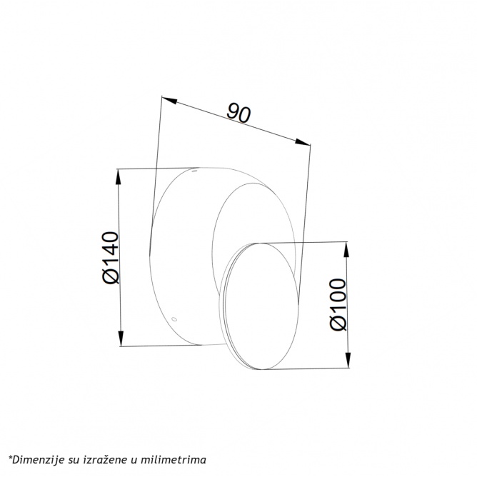 LUNA 257 ZIDNA LAMPA 5W 3000K BELA