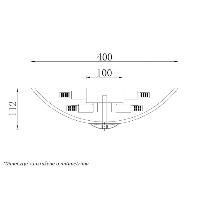 VESTA 605 PLAFONSKA SVETILJKA 6*G9 MESING