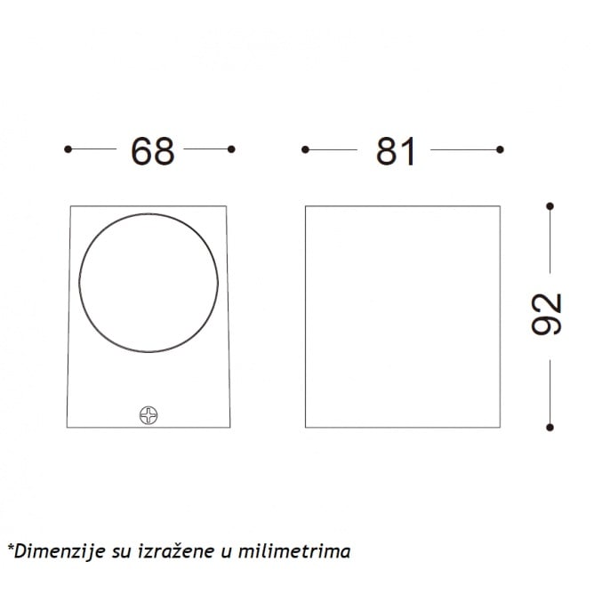 SVETILJKA A2203 ZIDNA 1*GU10 IP44 BELA