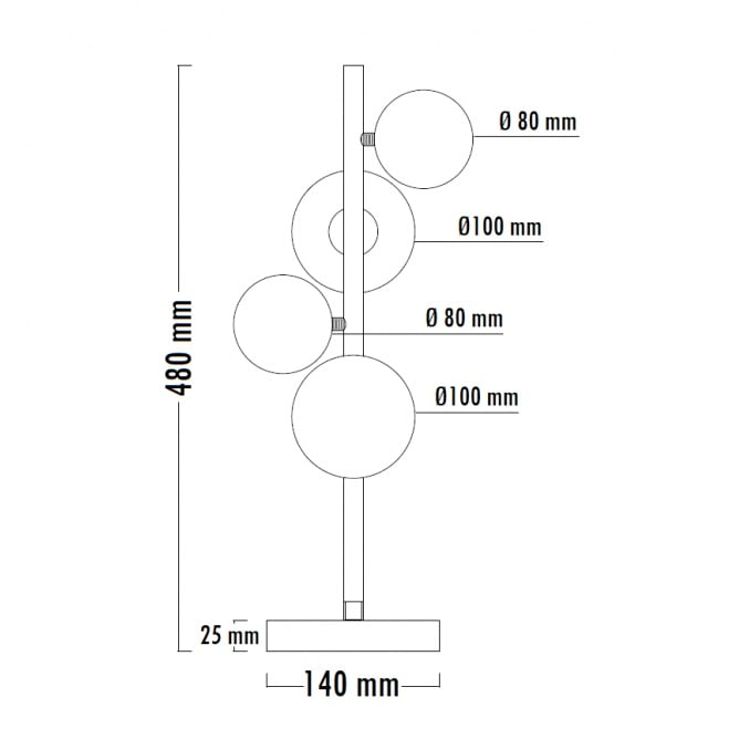 VESTA 600 STONA LAMPA 4*G9 MESING