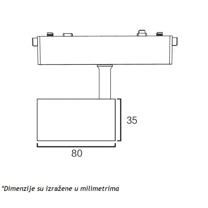 MAGNETIC SLIM REFLEKTOR LED26-035 6W 3000K 24° 48V DC CRNI
