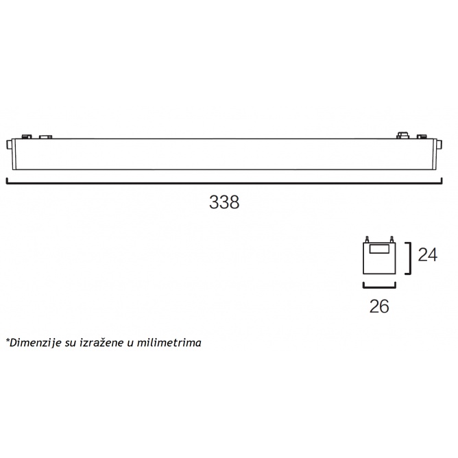MAGNETIC SLIM SVETILJKA LED26-18T 18W 3000K 24° 48V DC BELA
