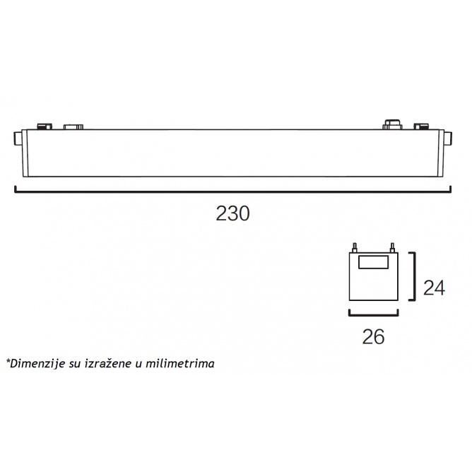 MAGNETIC SLIM SVETILJKA LED26-12T 12W 3000K 24° 48V DC BELA