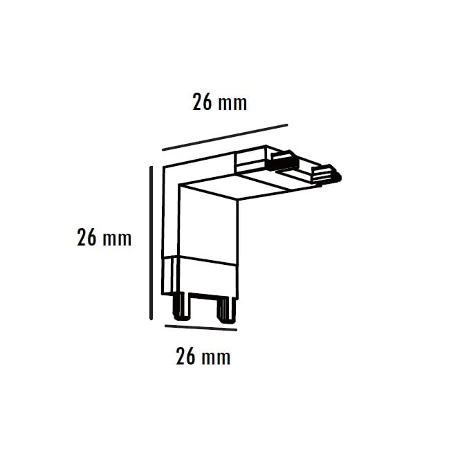 MAGNETIC SLIM KONEKTOR PLAFON-ZID BELI (26-A-LV)