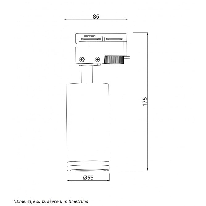 SINSKI REFLEKTOR TS194C 1XGU10 BELI MONOFAZNI