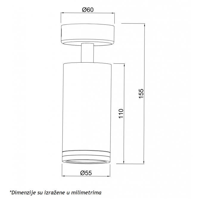 SVETILJKA TS194B SPOT 1*GU10 CRNA