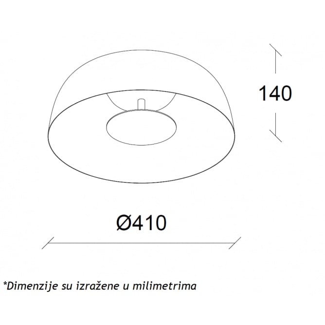 VESTA 628 PLAFONSKA SVETILJKA 20W 3000K CRNA