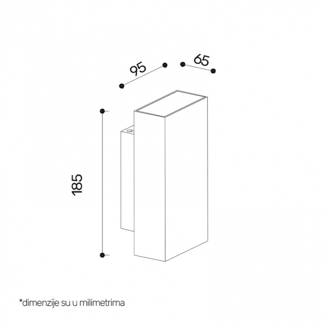 LED SVETILJKA 2382 ZIDNA 10W 3000K IP65 ANTRACIT