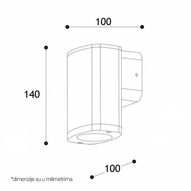 SVETILJKA 2471 ZIDNA 1*GU10 IP54 CRNA