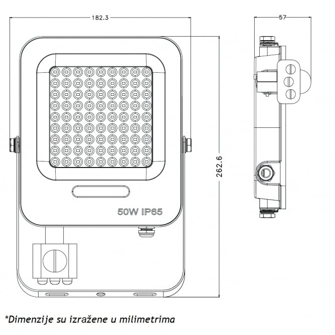 LED REFLEKTOR IK03 50 W 6500K SENZOR