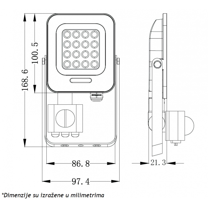 LED REFLEKTOR IK03 10 W 6500K SENZOR