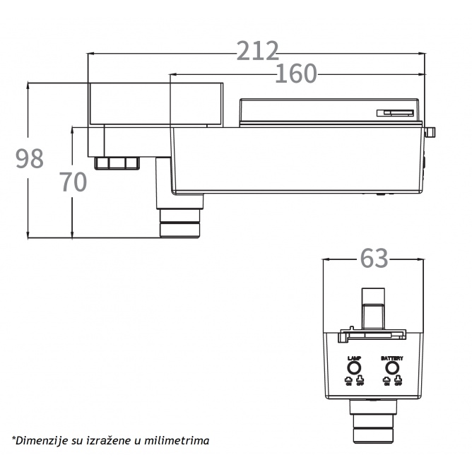 SINSKA PANIK SVETILJKA EPE-EM7-MT-3H BELA