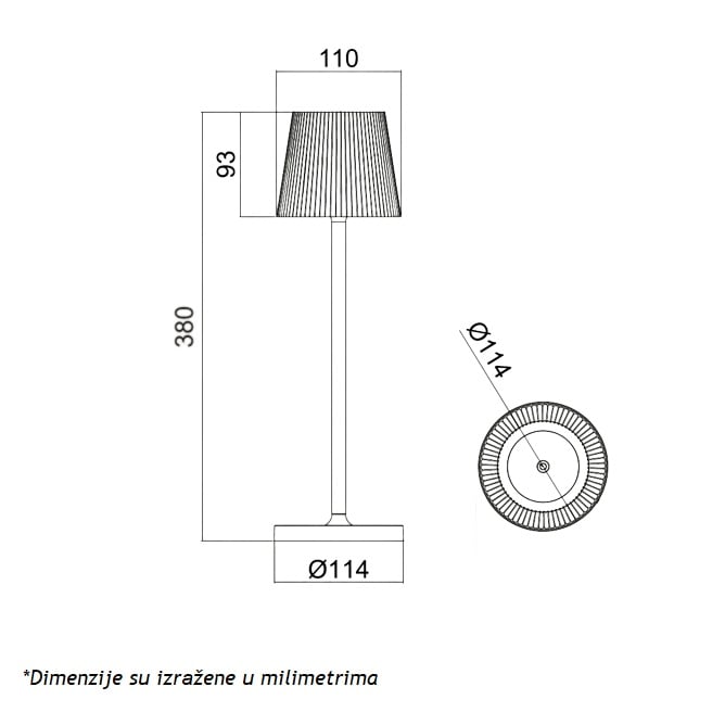 STONA LAMPA PUNJIVA T16011 3W 3000K IP54 KREM
