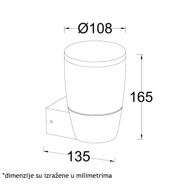 SVETILJKA JM-068 ZIDNA 1*E27 IP54 ANTRACIT