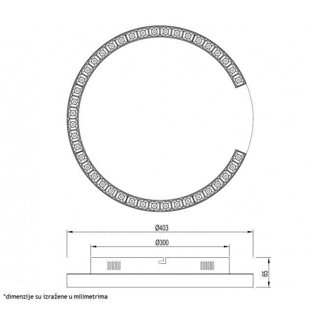 VESTA 545 PLAFONSKA SVETILJKA 28W 3000K BELA (O 400)